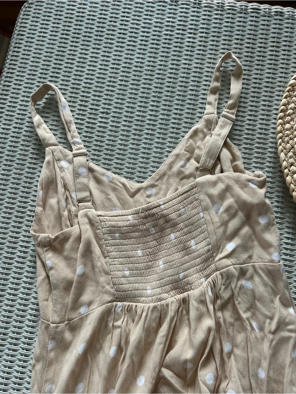 Old Navy | Dresses | Old Navy Beige Cream Polka Dot Maxi Dress | Poshmark